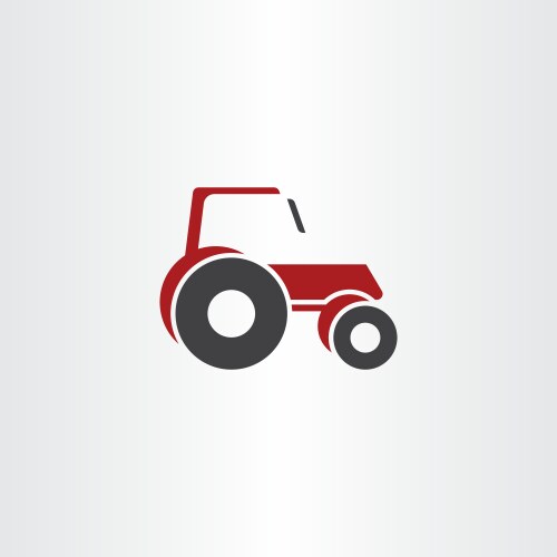 Red agricultural tractor and wagon icon Royalty Free Vector