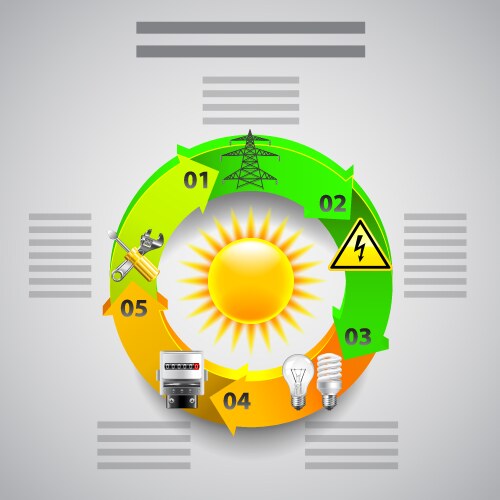 Electricity infographics arrows with tools Vector Image