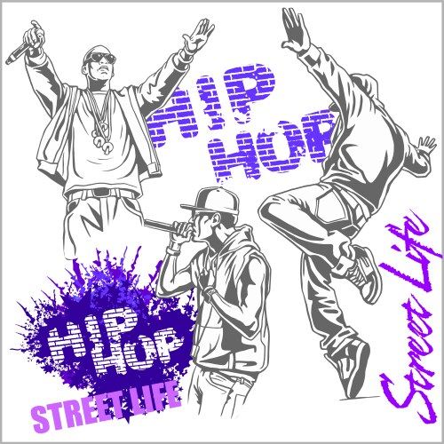 Hip hop sticker design with graffiti paint can Vector Image