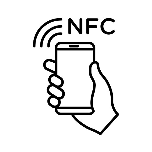 Nfc communication icon set smartphone contactless Vector Image