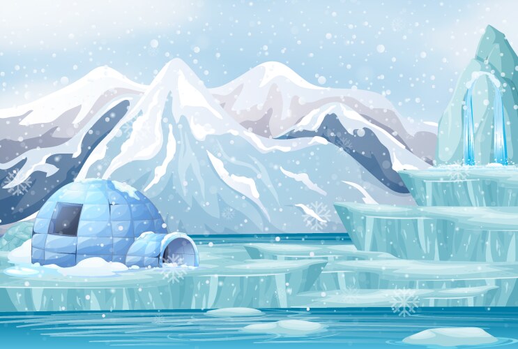 Igloo background Royalty Free Vector Image - VectorStock