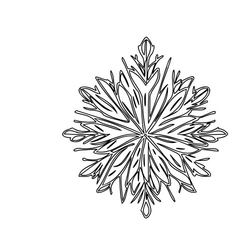 Snow flake outline sketch Royalty Free Vector Image