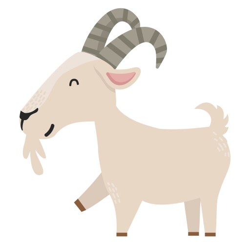 Cute goat cartoon set Royalty Free Vector Image