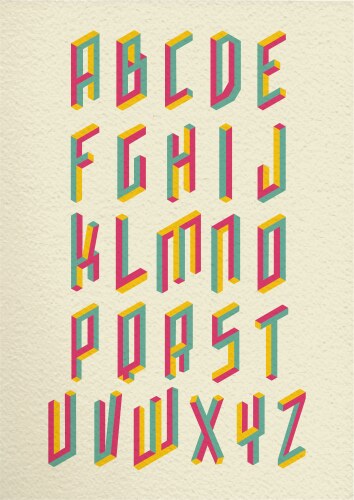 Impossible shape font Royalty Free Vector Image