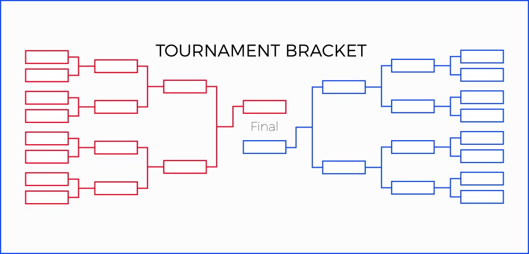 8 team tournament bracket championship template Vector Image