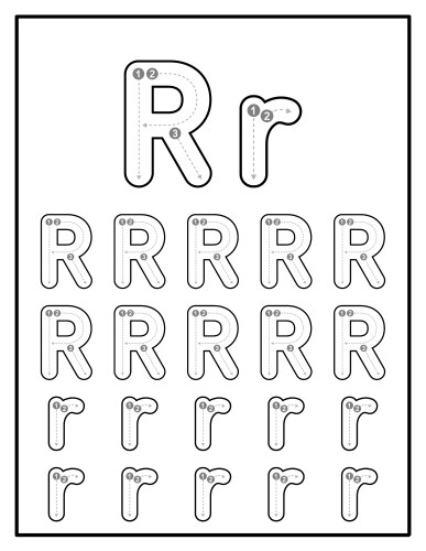 Alphabet tracing worksheets for kids Royalty Free Vector