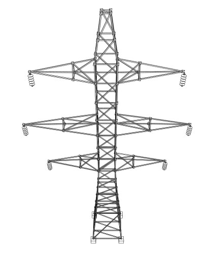 Transmission electric pylon cartoon Royalty Free Vector