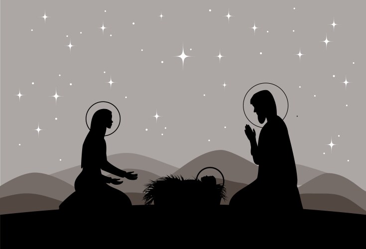 Mary Joseph and Jesus Silhouette Vector Images (over 1,100)