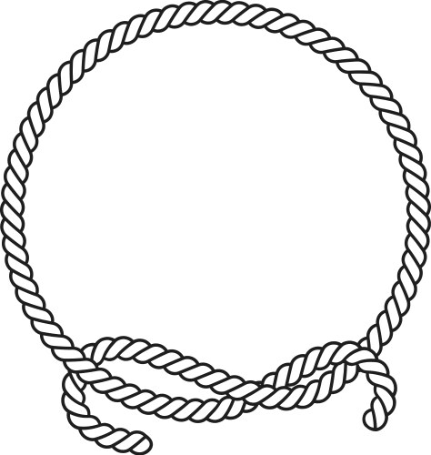 Rope knot frame black and white isolated Vector Image