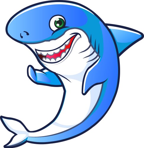 Cute shark cartoon Royalty Free Vector Image - VectorStock