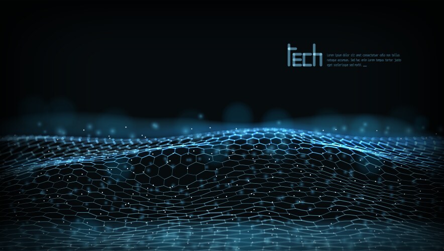 Glowing neon abstract lines techno futuristic Vector Image