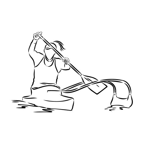 Doodle style canoe and paddles sketch in format Vector Image