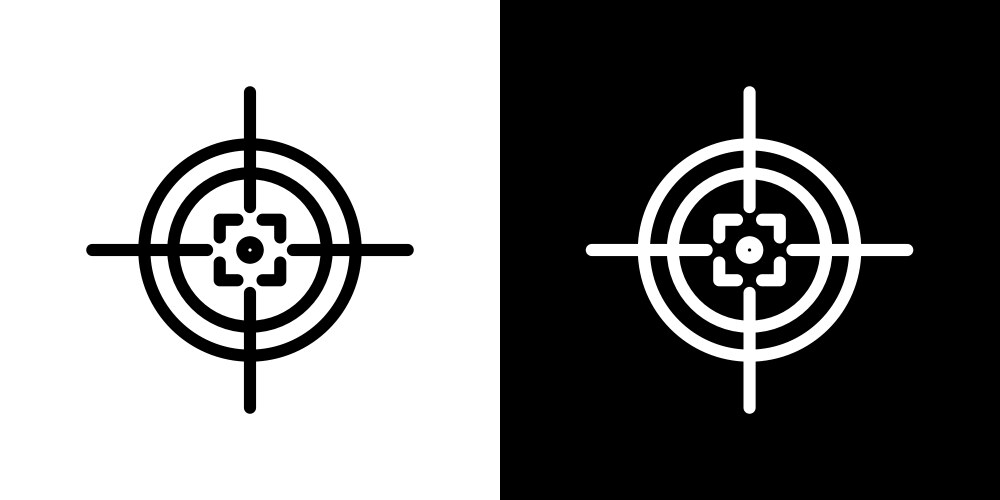 Gun target icon set on white background Royalty Free Vector