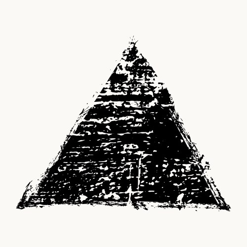 White scribble stain grunge triangle frame Vector Image