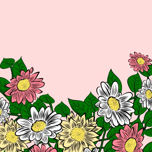 Hand drawn lettering with flowers Royalty Free Vector Image