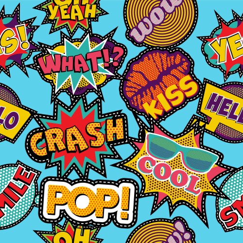 Comic book words pop art background seamless Vector Image