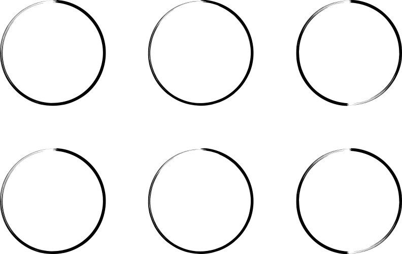 Circle shape thin line grunge brush stroke Vector Image