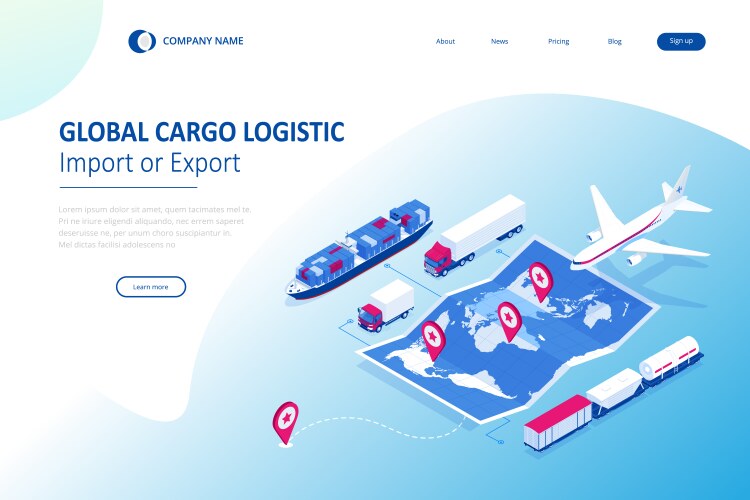 Logistics worldwide international shipment Vector Image