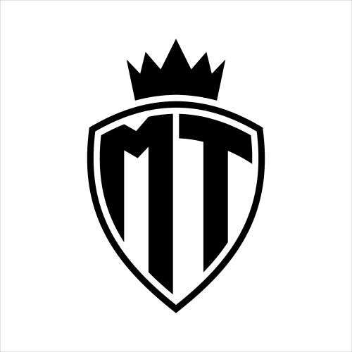 Np letter monogram with shield shape crown Vector Image