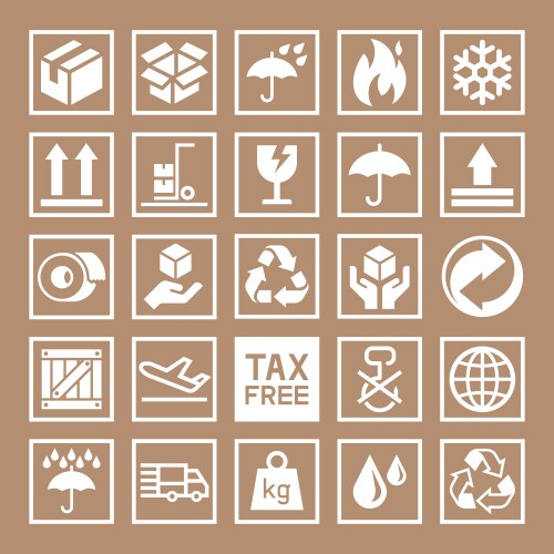 Cardboard Carton Warning Icons Vector Images (over 3,400)