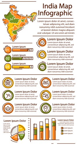 India map infographics Royalty Free Vector Image