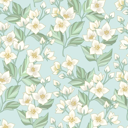 Jasmine floral pattern Royalty Free Vector Image