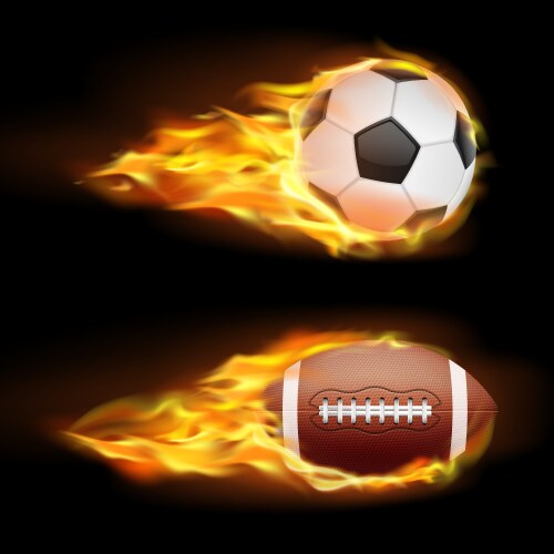 Burning soccer ball Royalty Free Vector Image - VectorStock