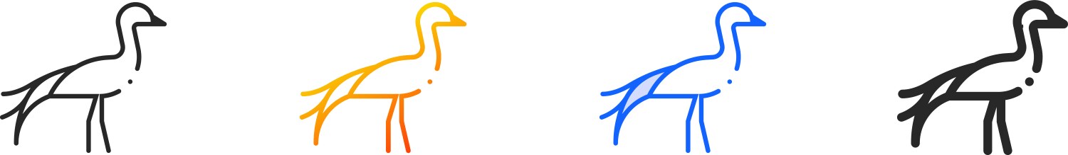 Crane truck iconthin linear gradient blue stroke Vector Image