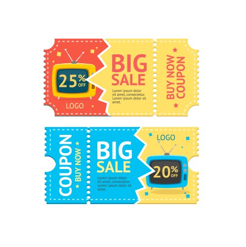 Discount coupon template isolated Royalty Free Vector Image