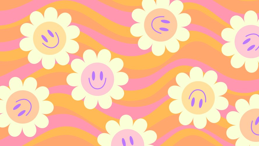 Vintage groovy retro circles seamless pattern Vector Image