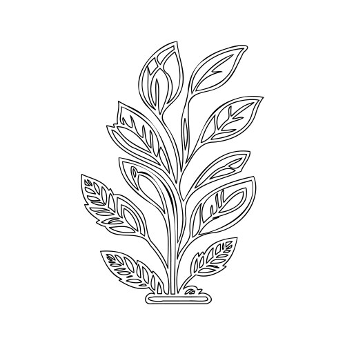 Lavender flower plant sketch outline Royalty Free Vector