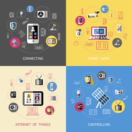 Smart home automation isometric infographic poster