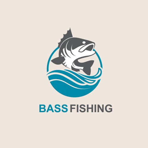 Bass fish emblem Royalty Free Vector Image - VectorStock