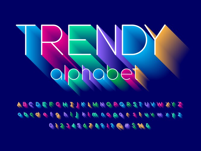 Colour font Royalty Free Vector Image - VectorStock