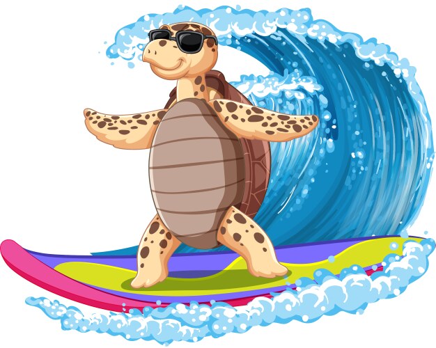 Surfing Turtle Cartoon Vector Images (over 230)