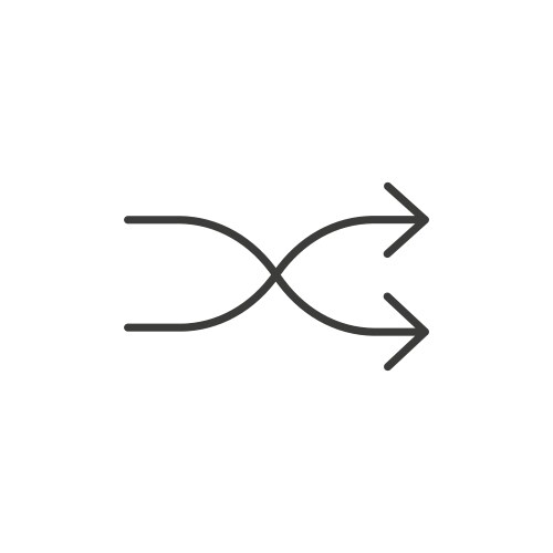 Shuffle arrow icon set cross random and double Vector Image
