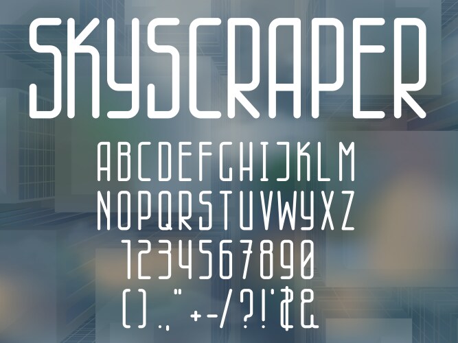 Thin Line Font Vector Images (over 7,000)