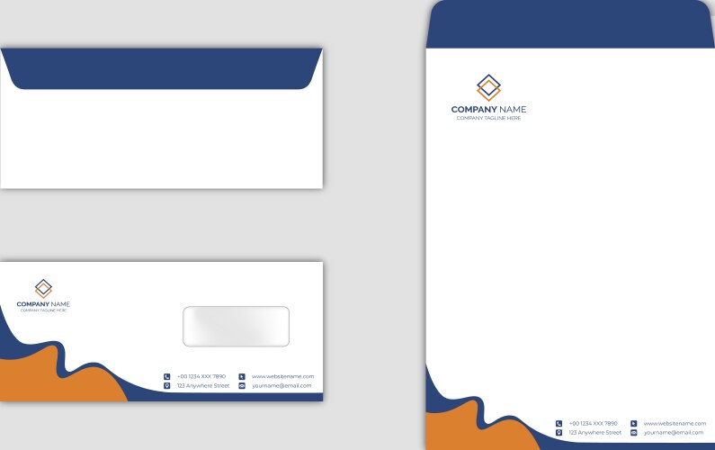 Corporate envelope design template set Royalty Free Vector