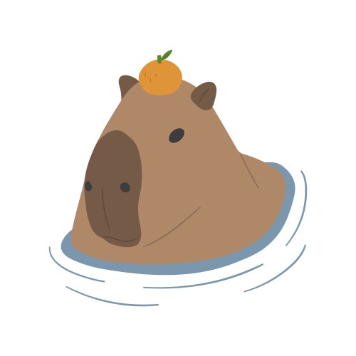 Capybara single 24 Royalty Free Vector Image - VectorStock