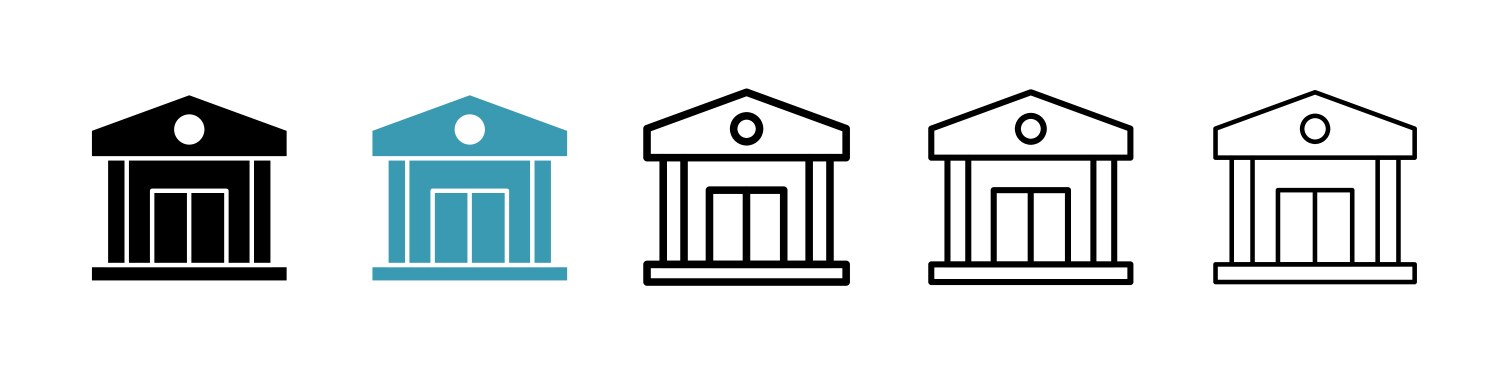 Courthouse icon set on white background Royalty Free Vector