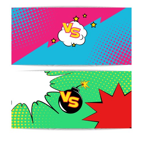 Versus comic frame vs comics book frames Vector Image