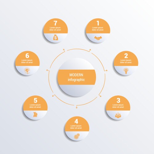 Pattern for infographic 7 positions colorful Vector Image