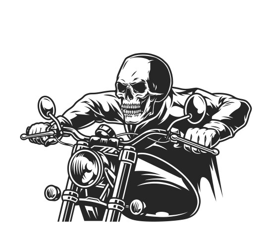 Skeleton riding motorcycle Royalty Free Vector Image