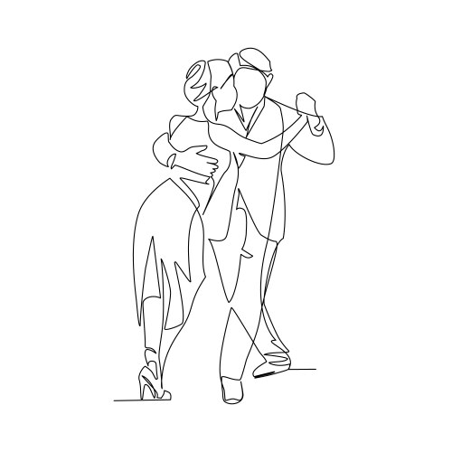 Continuous line drawing of dancing woman Vector Image
