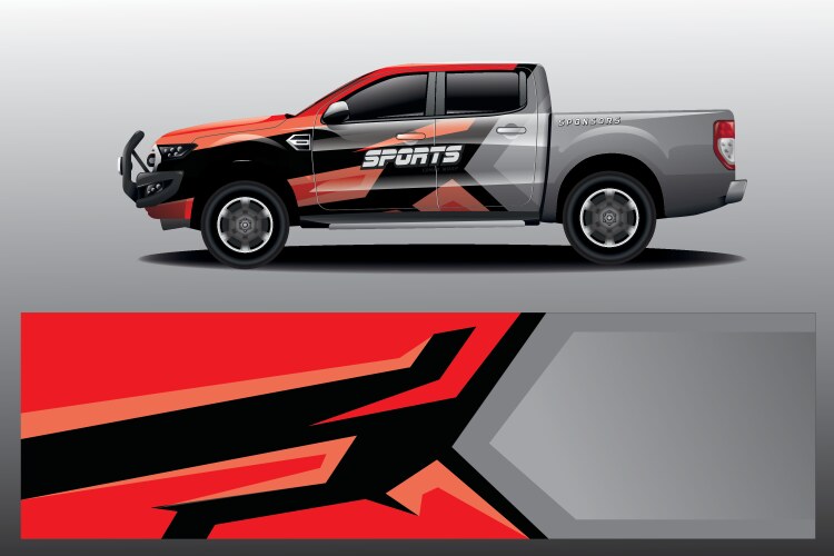 Car decal wrap design Royalty Free Vector Image