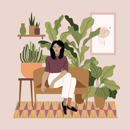 In flat cartoon simple style with character Vector Image