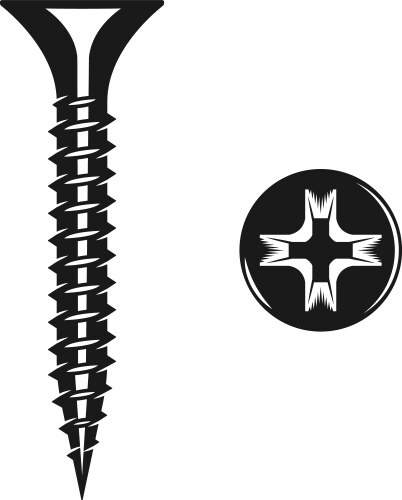 Metal screw head view from top Royalty Free Vector Image