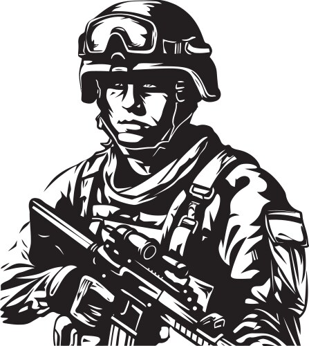 Shadow stalker black logo for tactical soldiers Vector Image