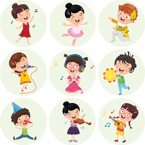 Children dancing Royalty Free Vector Image - VectorStock