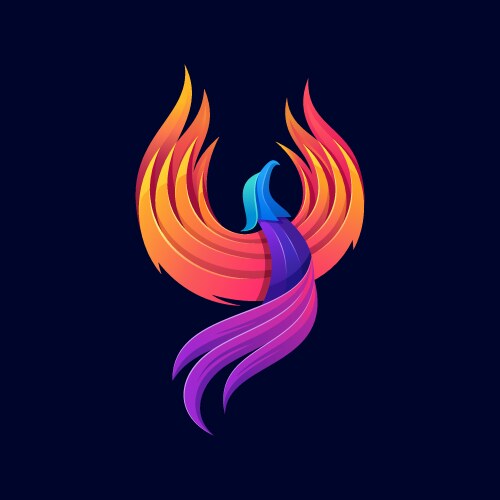 Modern flaming phoenix logo designs template Vector Image